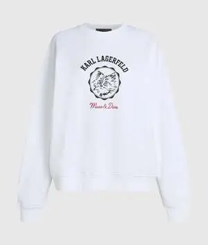 Karl Lagerfeld Ikon Choupette Muse Sweatshirt - White