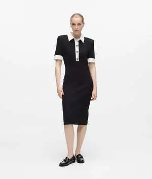Karl Lagerfeld Contrast Collar Dress - Black/white