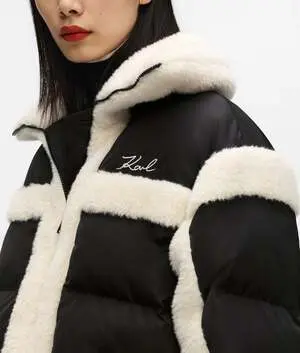 Karl Lagerfeld Faux-shearling Puffer Jacket