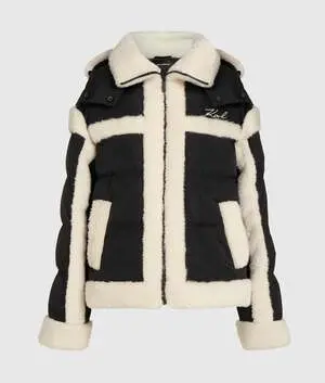 Karl Lagerfeld Faux-shearling Puffer Jacket