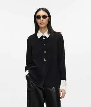 Karl Lagerfeld Contrast Karl Letter Shirt - Black/white