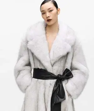 Karl Lagerfeld Kl Studio Long Faux Fur Coat