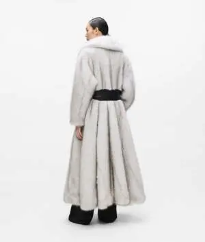 Karl Lagerfeld Kl Studio Long Faux Fur Coat