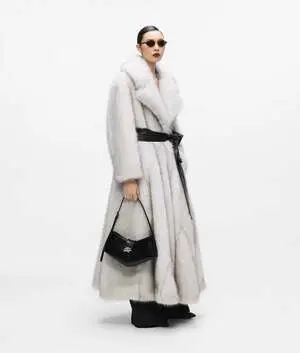 Karl Lagerfeld Kl Studio Long Faux Fur Coat