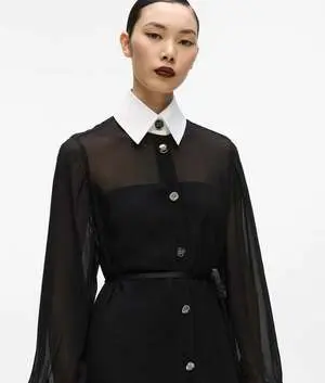 Karl Lagerfeld Kl Studio Georgette Shirt Dress
