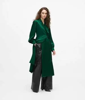 Karl Lagerfeld Satin-finish Wrap Dress