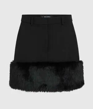 Karl Lagerfeld Faux-fur Mini Skirt