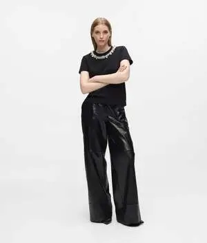 Karl Lagerfeld Beaded Collar T-shirt