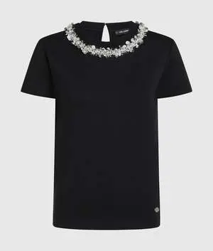 Karl Lagerfeld Beaded Collar T-shirt