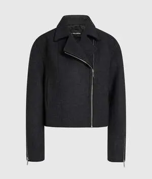 Karl Lagerfeld Wool-blend Biker Jacket - Dark Grey M
