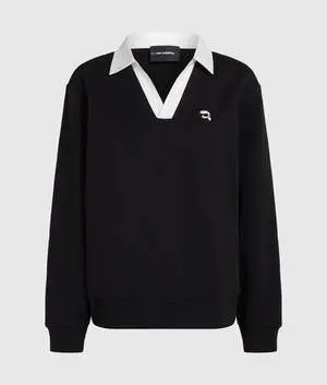 Karl Lagerfeld Ikon V-neck Sweatshirt - Black