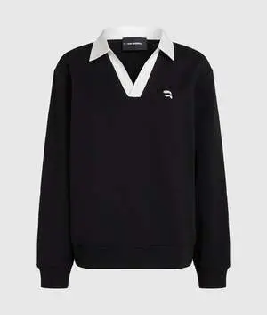 Karl Lagerfeld Ikon V-neck Sweatshirt - Black