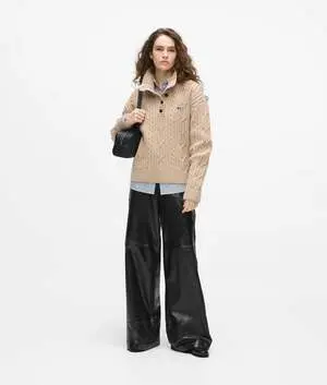 Karl Lagerfeld Ikon Cable Knit Polo Sweater