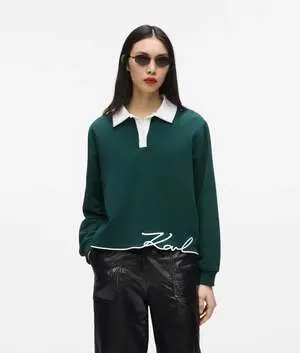 Karl Lagerfeld Signature Polo Sweatshirt - Garden