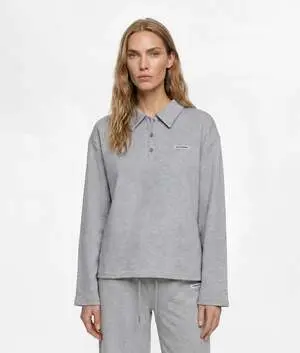 Karl Lagerfeld Rhinestone Embellished Loungewear Sweatshirt - Medium Grey Melange