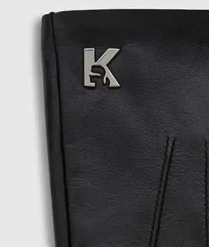 Karl Lagerfeld Leather Gloves With K Logo Hardware