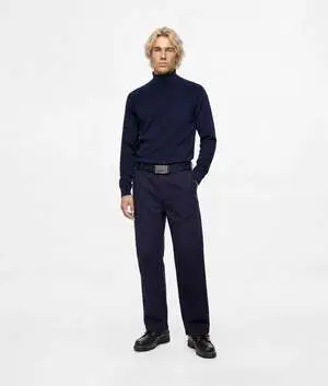 Karl Lagerfeld Lightweight Knit Rollneck Sweater - Peacoat