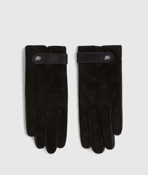Karl Lagerfeld K/autograph Suede Gloves - Black