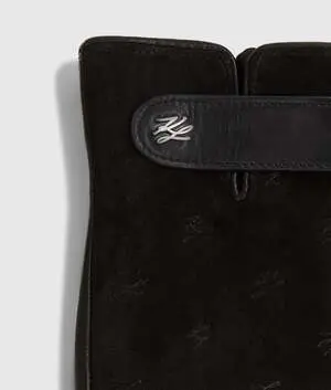 Karl Lagerfeld K/autograph Suede Gloves
