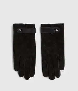 Karl Lagerfeld K/autograph Suede Gloves - Black