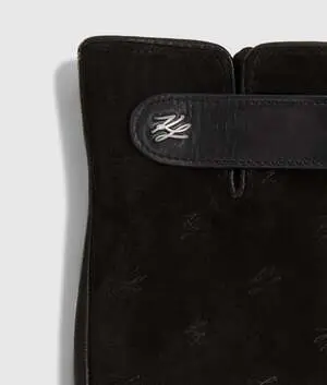 Karl Lagerfeld K/autograph Suede Gloves
