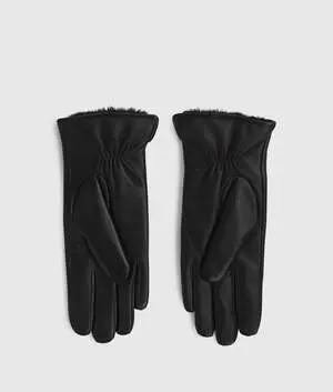Karl Lagerfeld Logo Leather Gloves