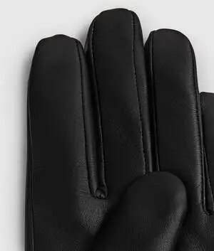 Karl Lagerfeld Logo Leather Gloves