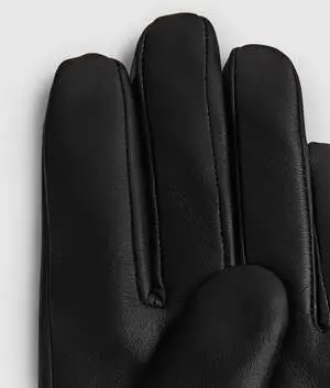 Karl Lagerfeld Logo Leather Gloves