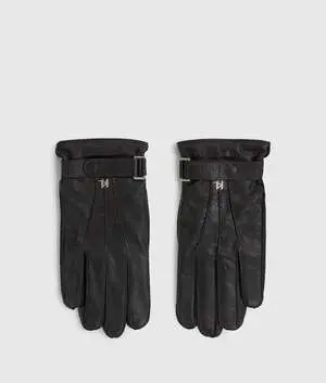 Karl Lagerfeld K/monogram Leather Gloves - Black
