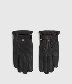 Karl Lagerfeld K/monogram Leather Gloves - Black