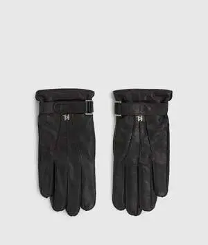 Karl Lagerfeld K/monogram Leather Gloves - Black