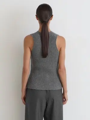 REISS Maggie Wool-blend Ribbed Cowl-neck Vest With Cashmere