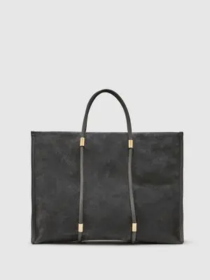 REISS Ramona Suede Oversized Tote Bag