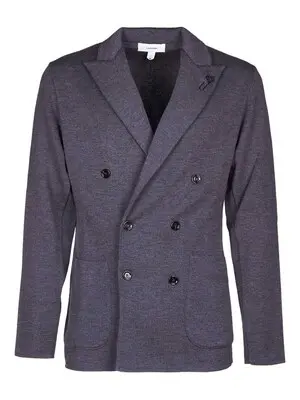 LARDINI Double-breasted Knit Blazer