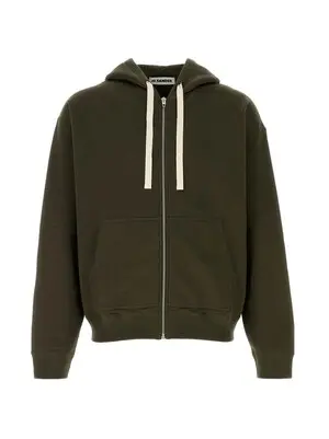 JIL SANDER Olive Cotton Sweatshirt - Green