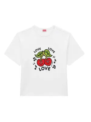 Kenzo Sounds` Embroidered Oversized Cotton T-shirt