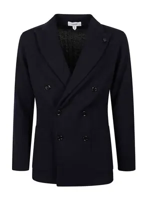LARDINI Double-breasted Knit Jacket