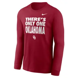JORDAN Oklahoma Sideline Slogan Brand Dri-fit College Long-sleeve T-shirt - Red