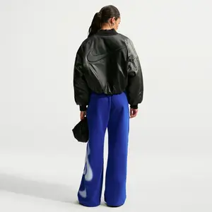 Nike Studio Fleece Medium Weight High-rise Straight-leg Graphic Pants - Blue