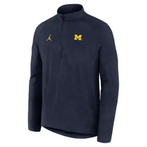 JORDAN Michigan Brand Dri-fit College 1/2-zip Long-sleeve Top - Blue