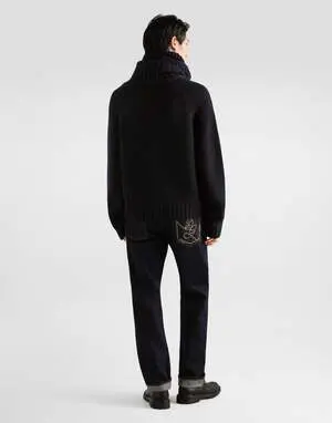 Dolce & Gabbana Smooth Knit Turtleneck With Logo Embroidery