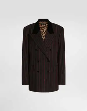 Dolce & Gabbana Double-breasted Pinstripe Wool Jacket