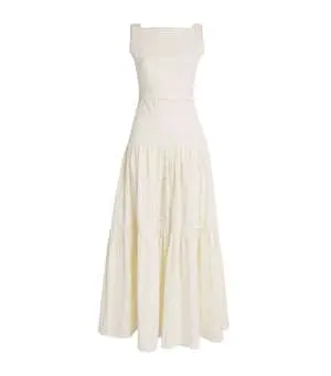 Agua Bendita Cotton Abeja Playa Maxi Dress - Ivory