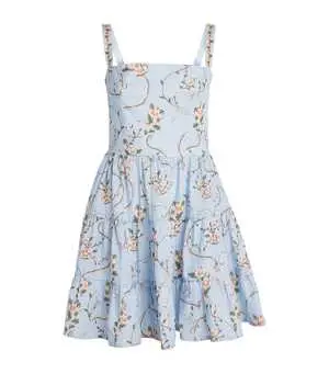 Agua Bendita Linen Lima Navegante Mini Dress - Blue