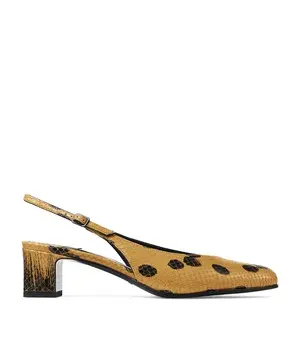 JIMMY CHOO Eyla 45 Leather Slingback Pumps - Brown
