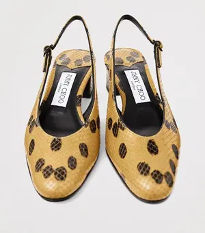 JIMMY CHOO Eyla 45 Leather Slingback Pumps