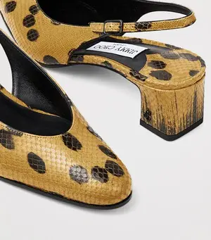 JIMMY CHOO Eyla 45 Leather Slingback Pumps