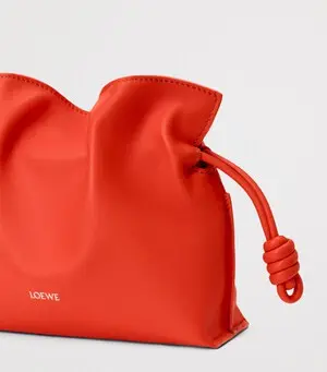 Loewe Mini Leather Flamenco Clutch Bag - Orange