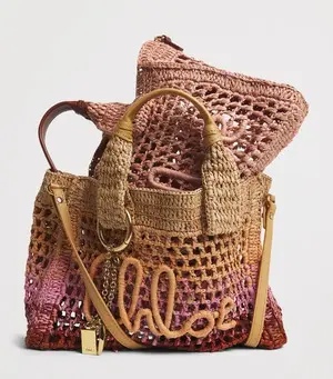 Chloé Small Raffia Summer Banana East-west Tote Bag