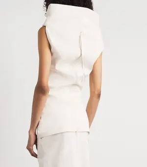 Issey Miyake Sleeveless Mock Neck Top